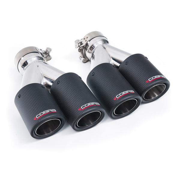 Pair of Twin 3" Inward Rolled Carbon Fibre Tips TP101&102-CF-1 – Cobra ...